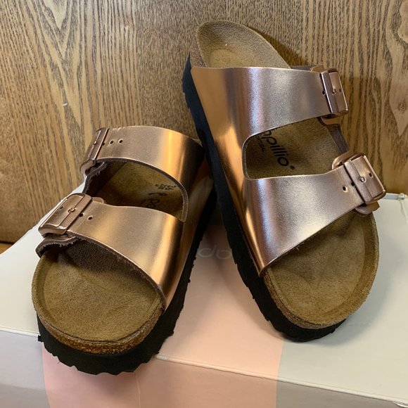 Birkenstock | Shoes | Birkenstock Papillio Platform Metallic Copper ...